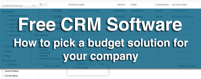 Best Free CRM Software Software to Consider in 2017 - Financesonline.com