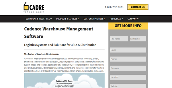 Cadence WMS Reviews: Pricing & Software Features 2024 - Financesonline.com