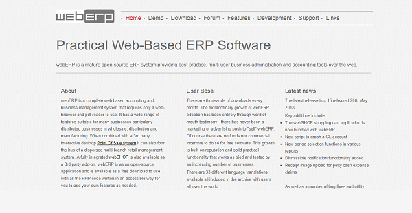 webERP Reviews: Pricing & Software Features 2024 - Financesonline.com