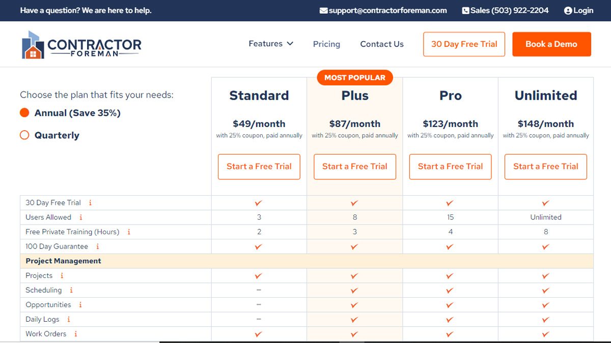 Contractor Foreman vs. Procore: 2024 Comparison of Features, Pricing ...